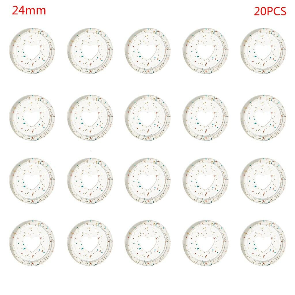 20 шт. блестящие сердцевидные кольца для папок, S