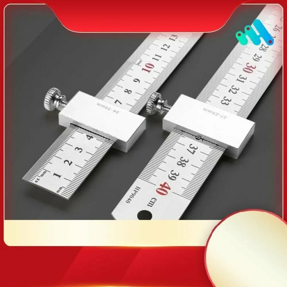 Металлическая линейка 40 см с позиционирующим блоком, эксклюзивный инструмент для плотницких работ