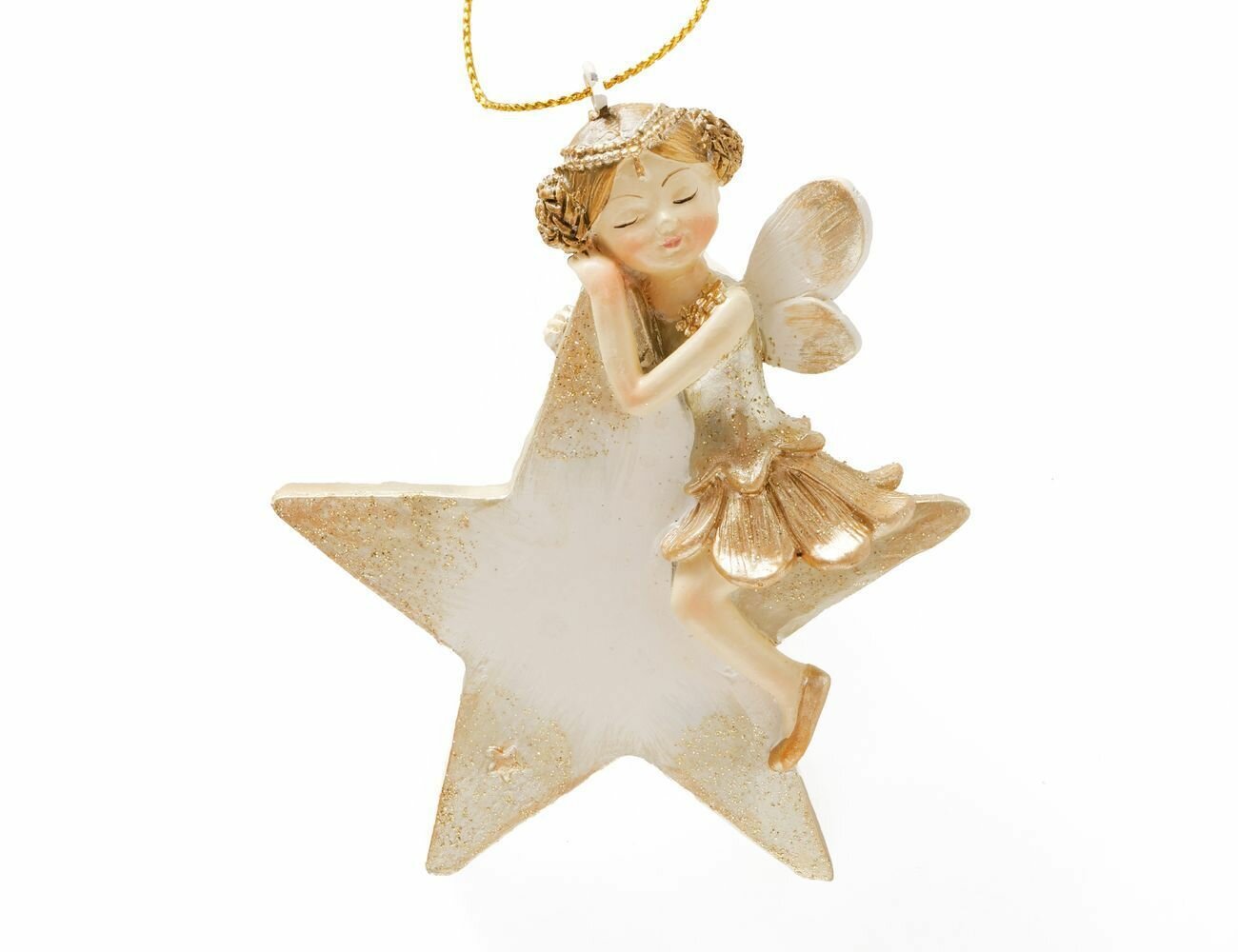 Ёлочная игрушка ФЕЯ леричи на звезде, полистоун, 9 см, Boltze 2060490-1