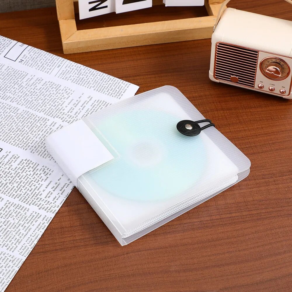 Альбом с прозрачными отделениями для CD дисков, формат 14x15.6 см, комплект 12 шт