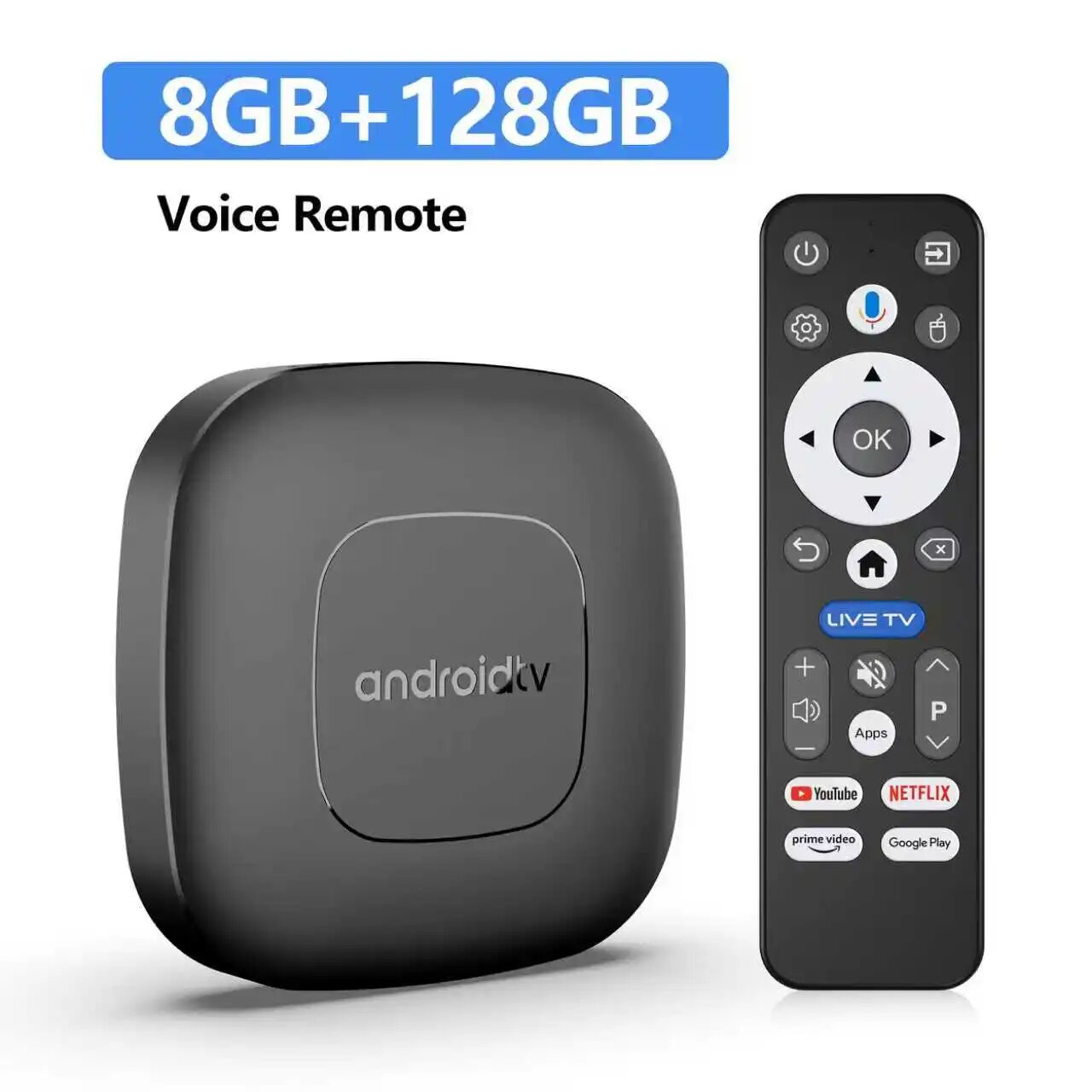 Android TV приставка 8/128 ГБ, черный