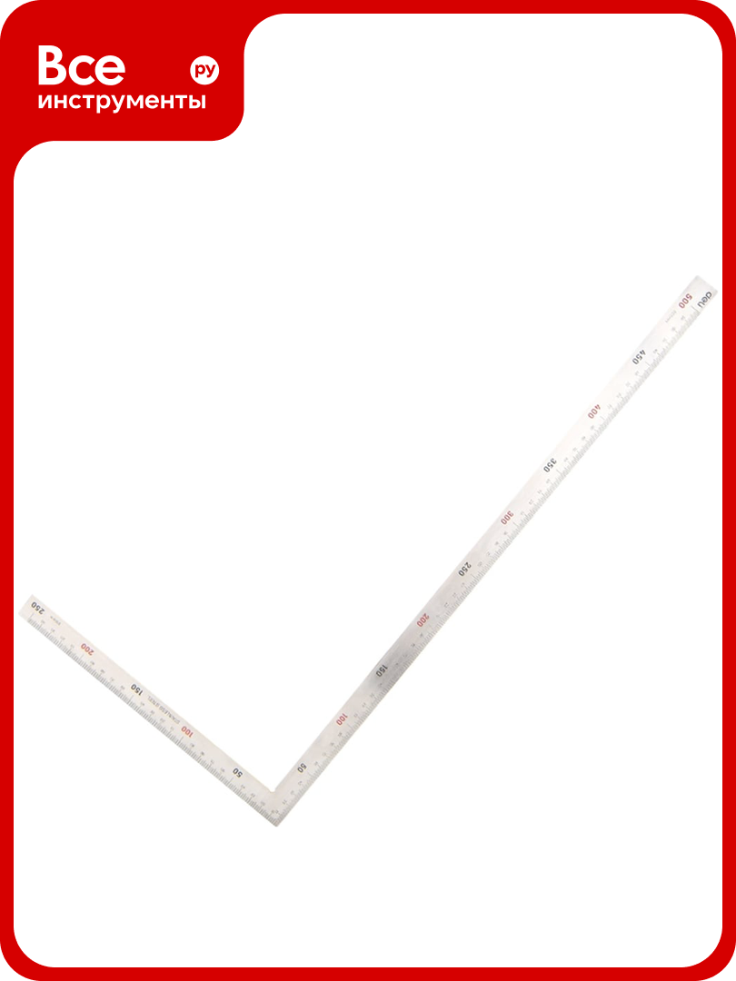 Угольник двусторонний цельнометаллический DELI 250х500мм DL7150 нержавеющая сталь 212966