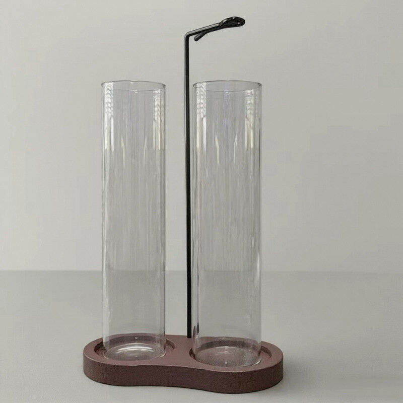 8-образный ароматический горелка из массива дерева, резиновое дерево, стеклянная ароматерапевтическая горелка, современный простой держатель для благовоний из сандалового дерева и агарового дерева, зажим для благовоний, палочка для благовоний