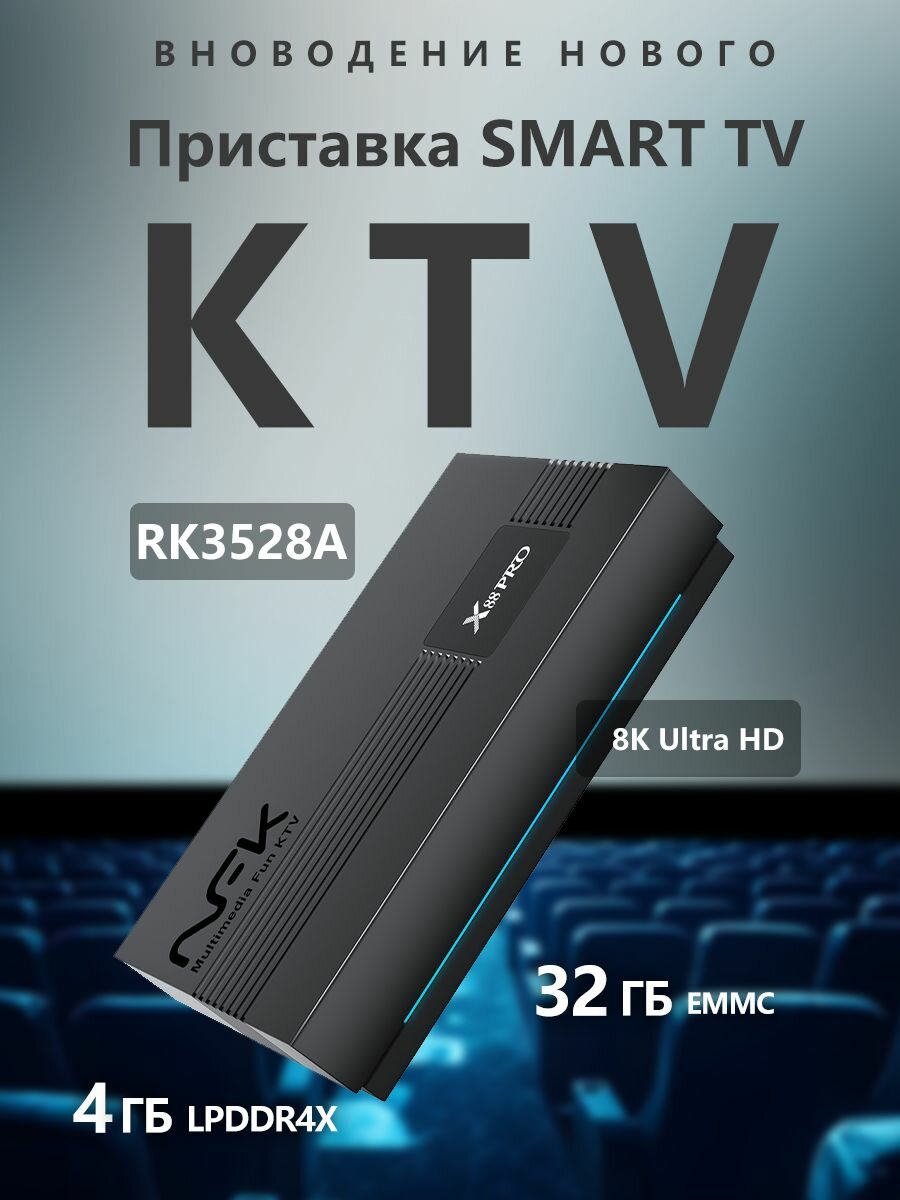X88 PRO KTV Смарт Android ТВ бокс Android13 8K WiFi6 4K ТВ коробка система караоке
