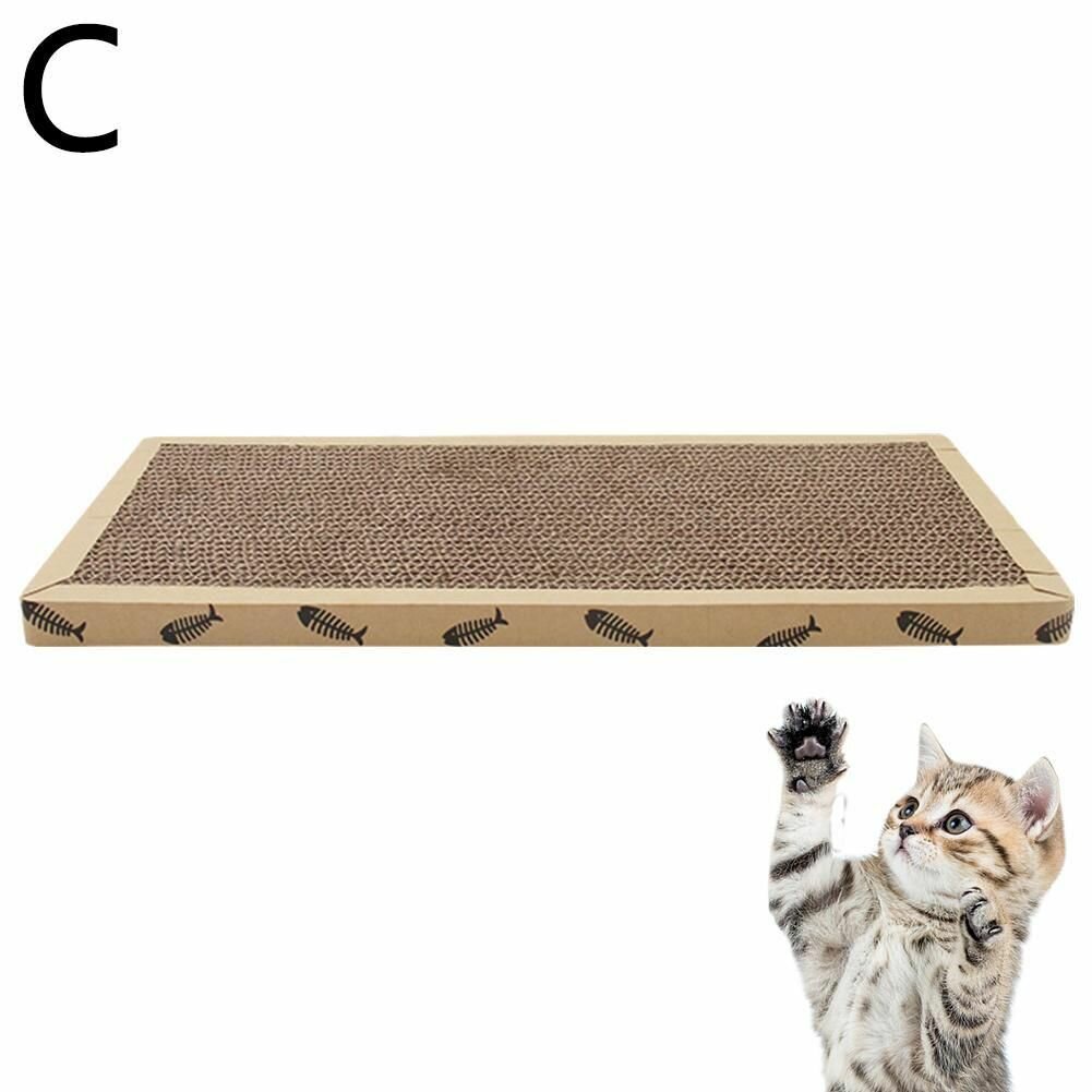 Когтеточка для кошек картонная напольная 43х21 лежанка; крафт