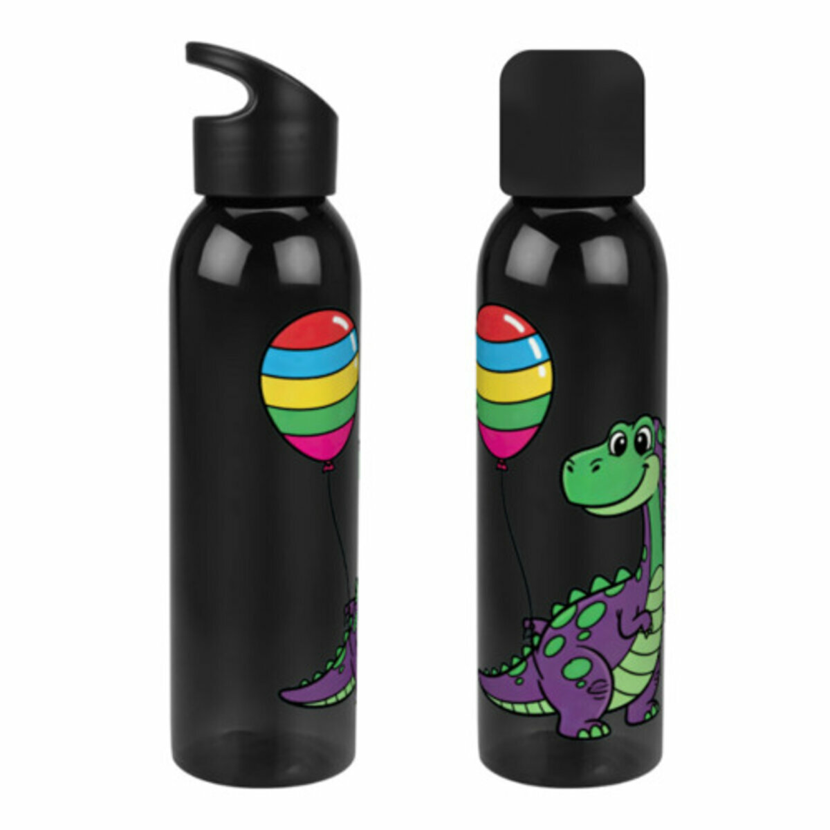 Бутылка для воды «Динозаврик с воздушным шариком» (черный)