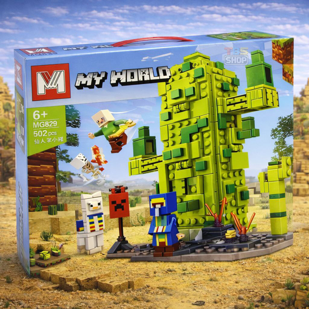 Конструктор My World Майнкрафт Minecraft "Кактус", 502 деталей
