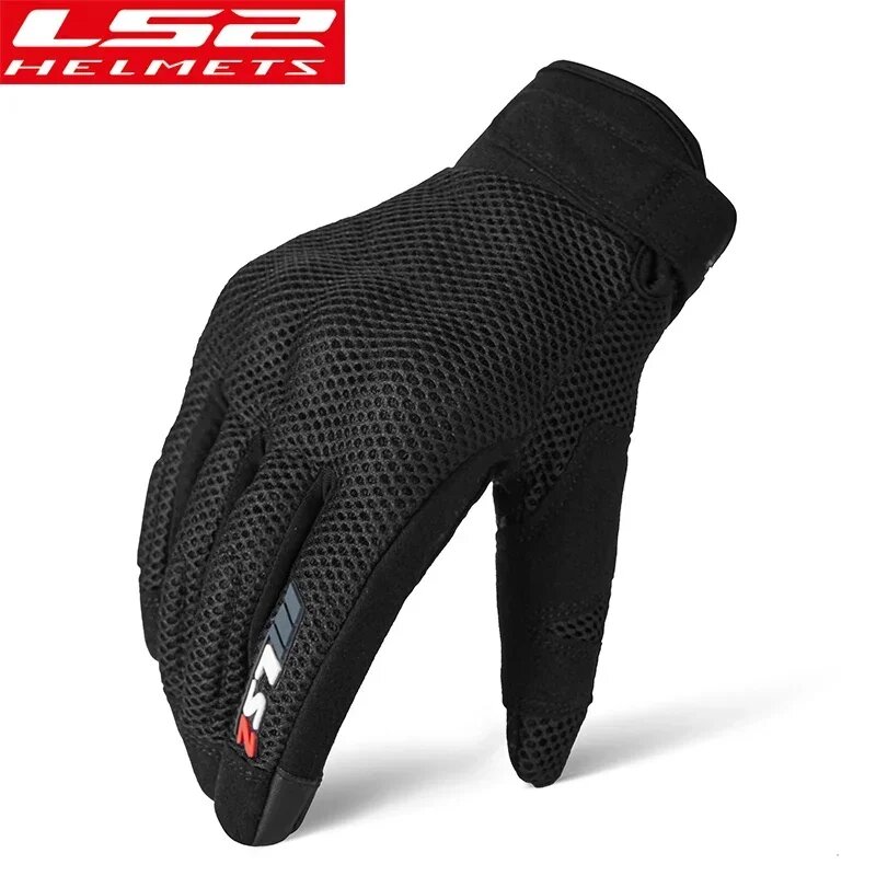 LS2 мужские мотоциклетные перчатки летние дышащие сетчатые перчатки для мотокросса Черный, XL, Black