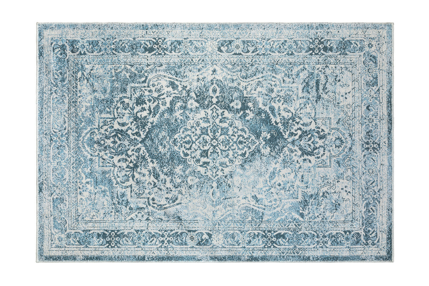 Ковёр TEIRA, 80х150 см, прямоугольник, с классическим узором, цвет голубой