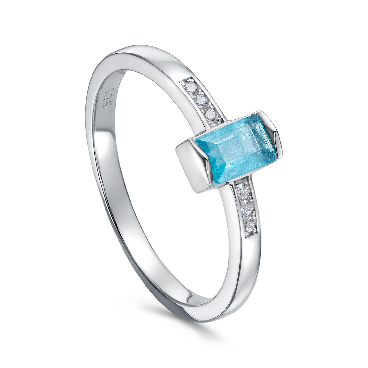 Кольцо тонкое, серебро, 925 проба, алпанит, фианит