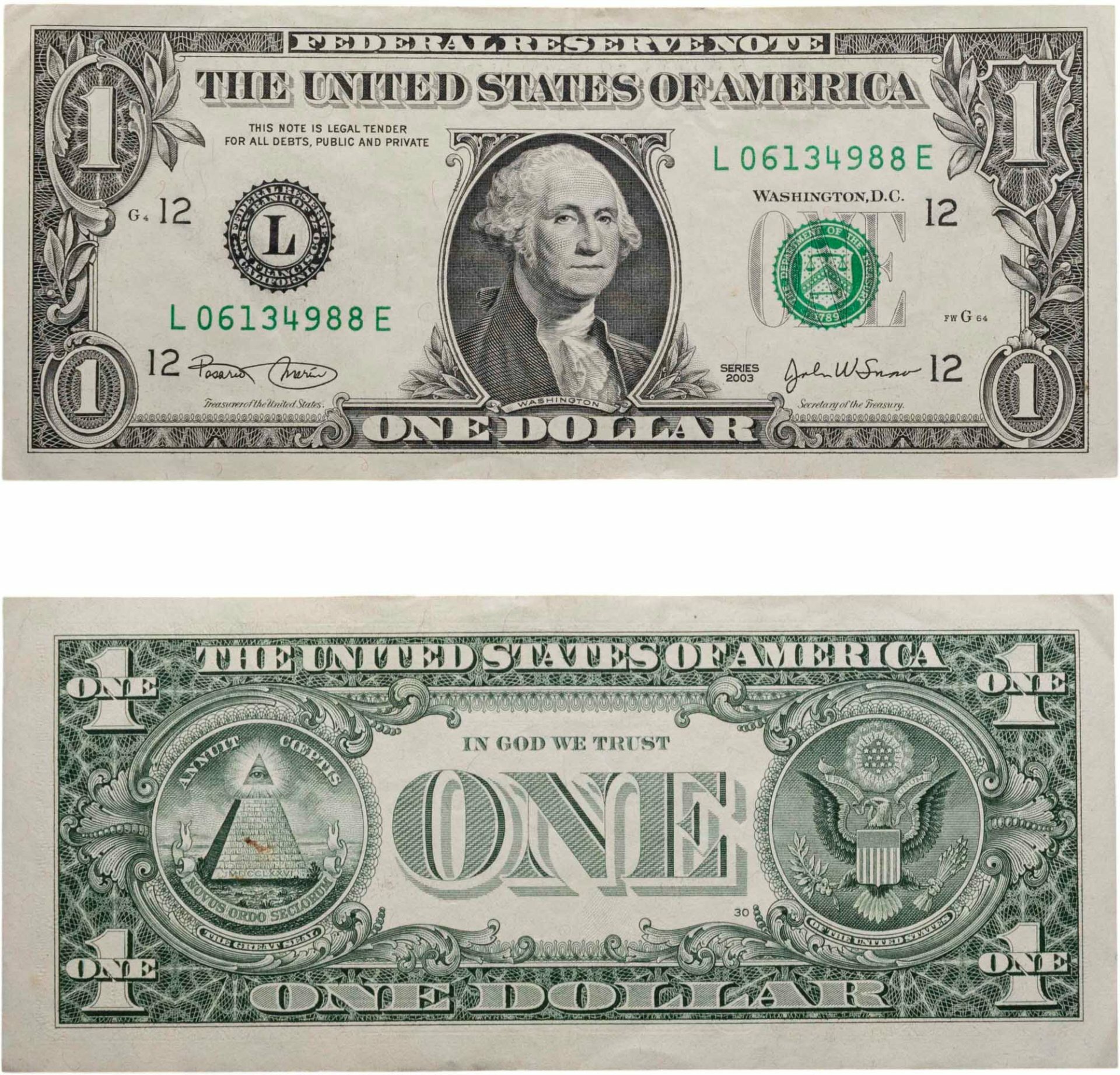 США 1 доллар 2003 Pick 515a L - Сан Франциско