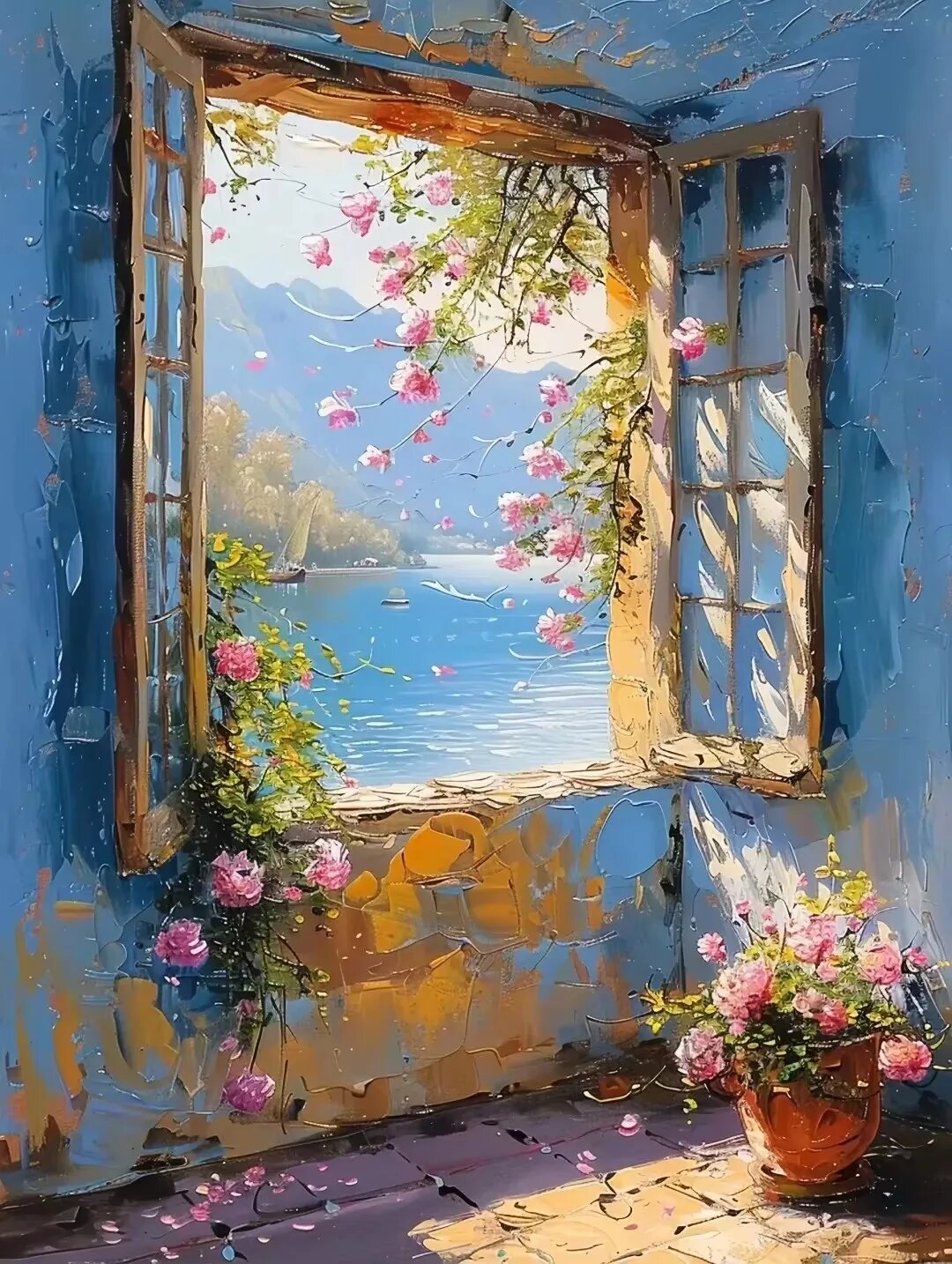Абстрактная картина на холсте 40x60см, цвет K