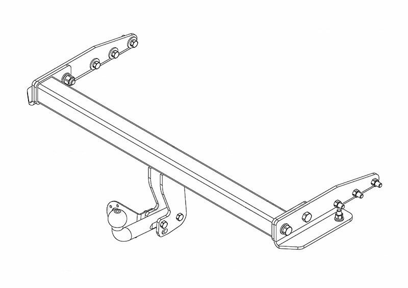 Фаркоп на Jeep Grand Cherokee WK2 2011-2021, кроме SRT8. Без выреза в бампере. Тип шара: A. Нагрузки: 2500/100 кг, JW 03