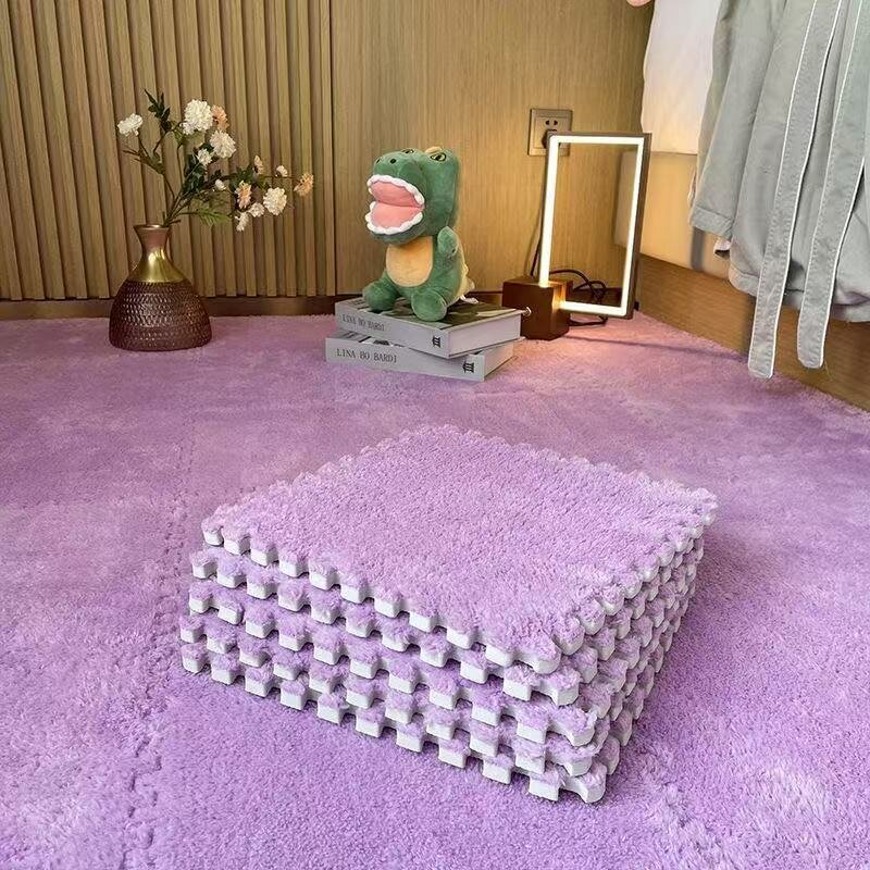 Пушистый ковер у кровати, для всех полов, фиолетовый, размер 30x30 см, 10шт.
