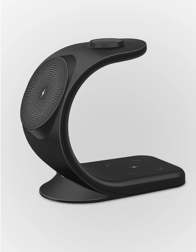 Магнитное Беспроводное зарядное устройство OJD83 3 в 1, 15 Вт, быстрая зарядка, USB адаптер, Black