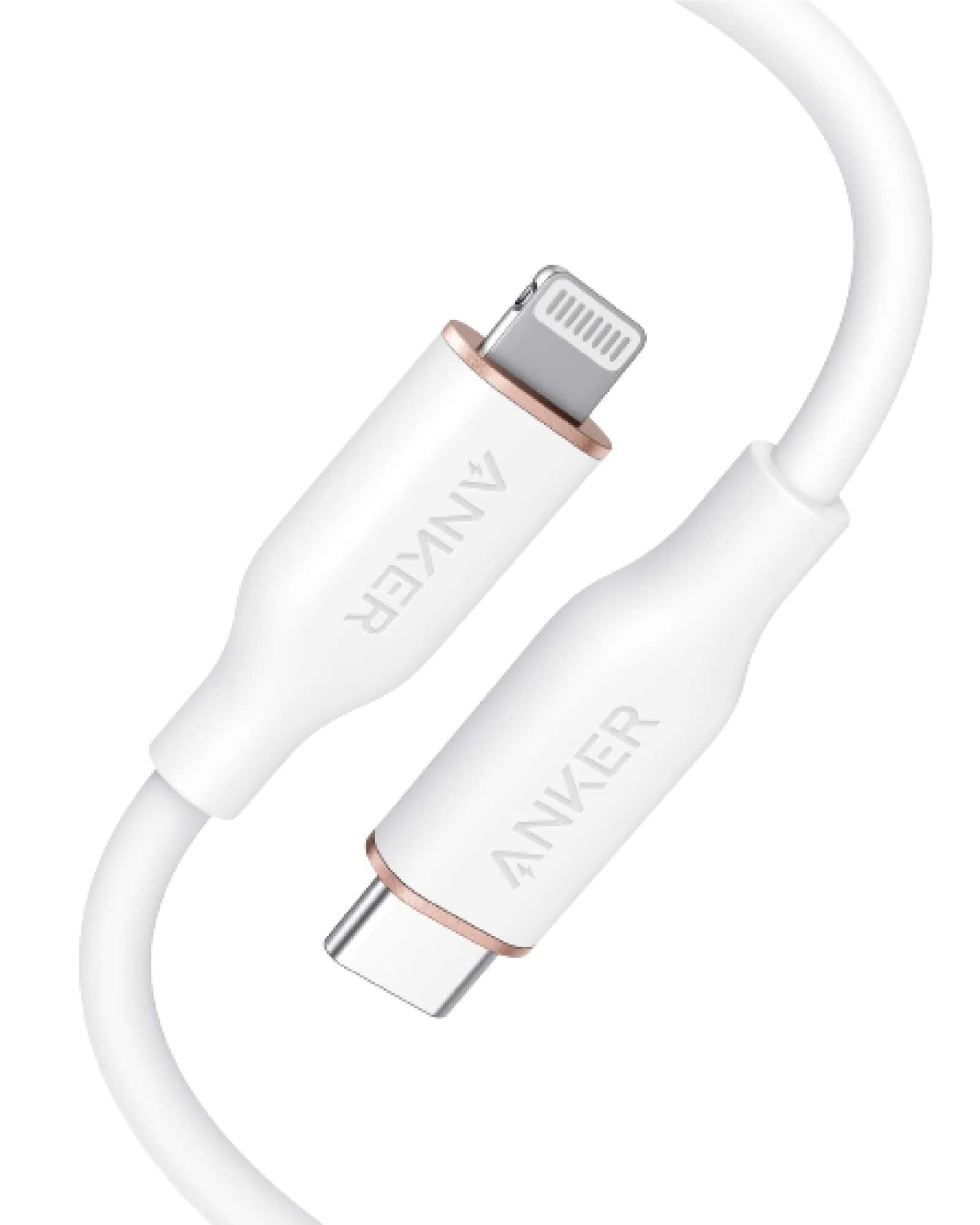 Кабель Anker 641 PowerLine III USB-C to Lightning Cable 1.8m (Flow, Silicone) (A8663621), белый