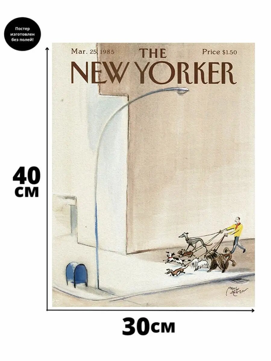 Постер New Yorker Нью Йоркер март, 30 x 40 см (без полей), бумага, без рамы