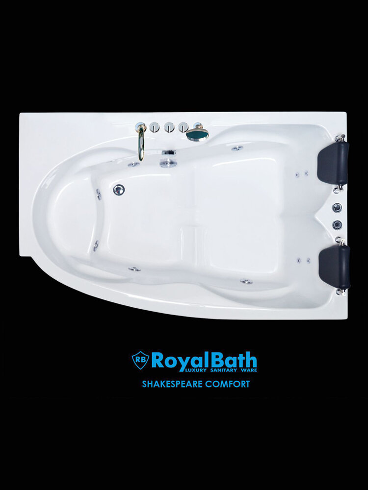 Гидромассажная ванна угловая джакузи SHAKESPEARE COMFORT 170х110х67 правая