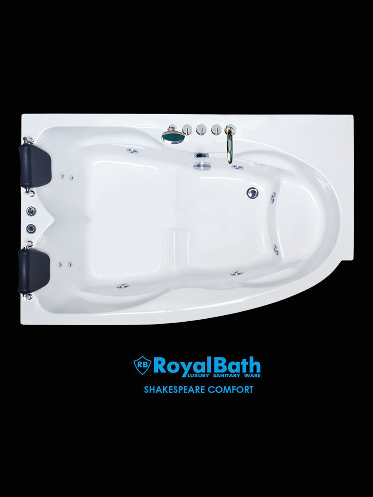 Гидромассажная ванна угловая джакузи SHAKESPEARE COMFORT 170х110х67 левая