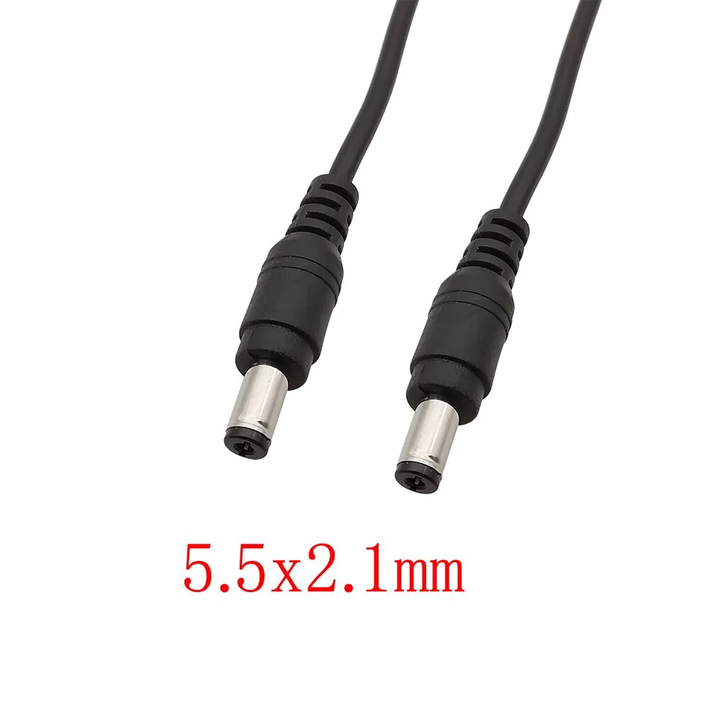 Кабель питания DC 12V 5.5x2.1 мм, мужской-мужской 20CM