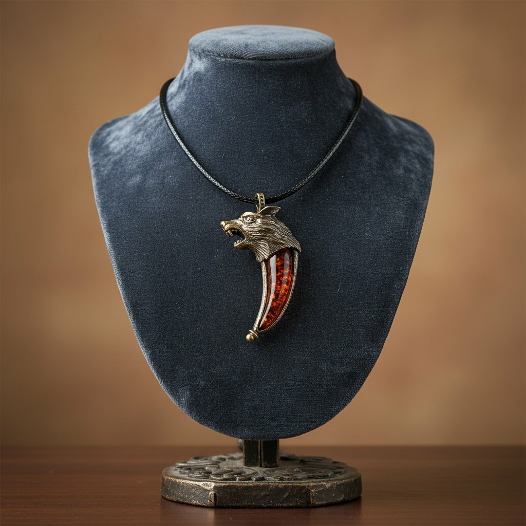 Подвеска Народные промыслы, янтарь