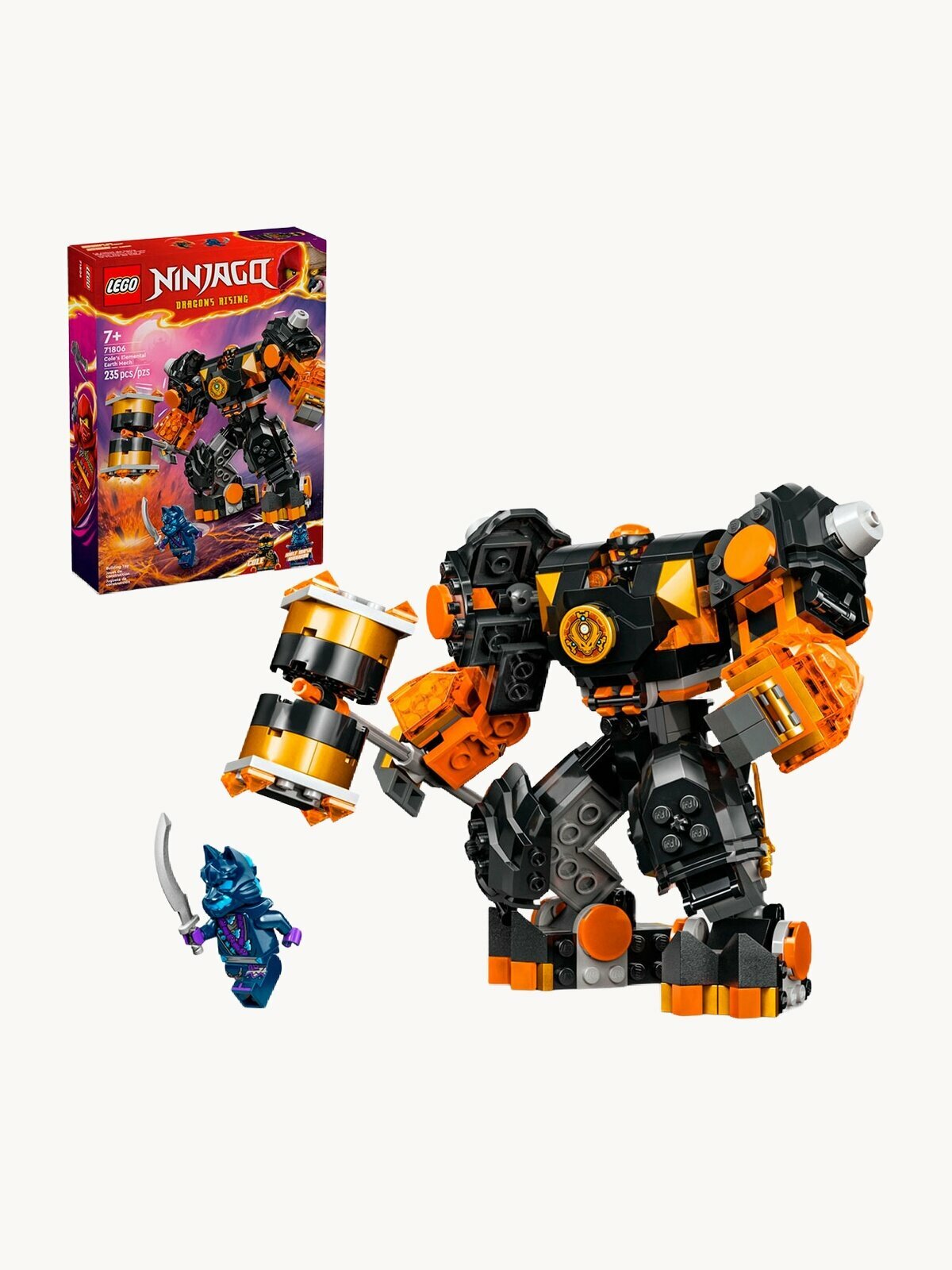 Конструктор LEGO Ninjago 71806 Элементальный земной робот Коула, 235 дет.
