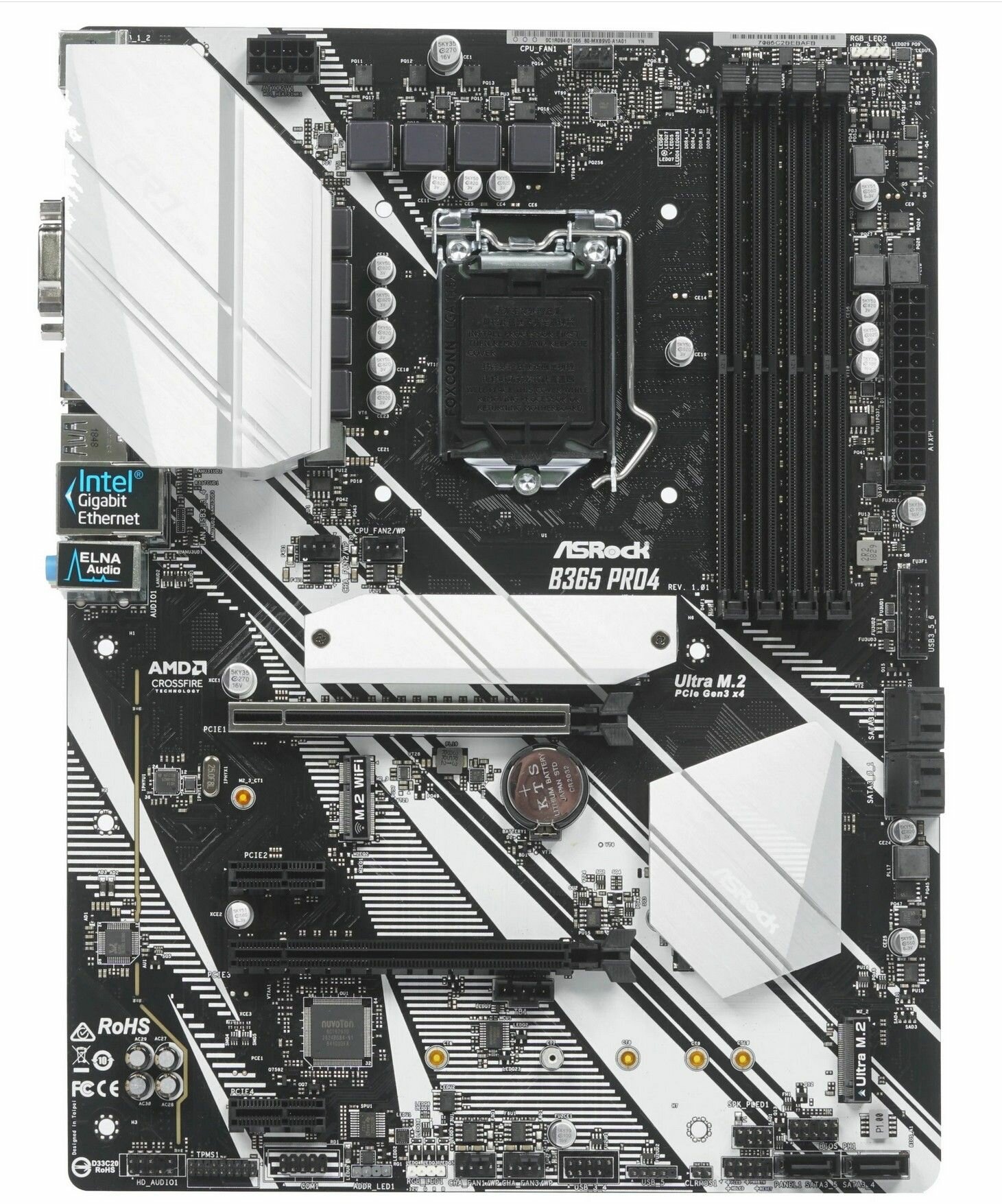 Материнская плата ASRock B365 PRO4 (B365 PRO4) - LGA 1151-v2, Intel B365, 4хDDR4-2666 МГц, 2хPCI-Ex16, 2хM.2, Standard-ATX