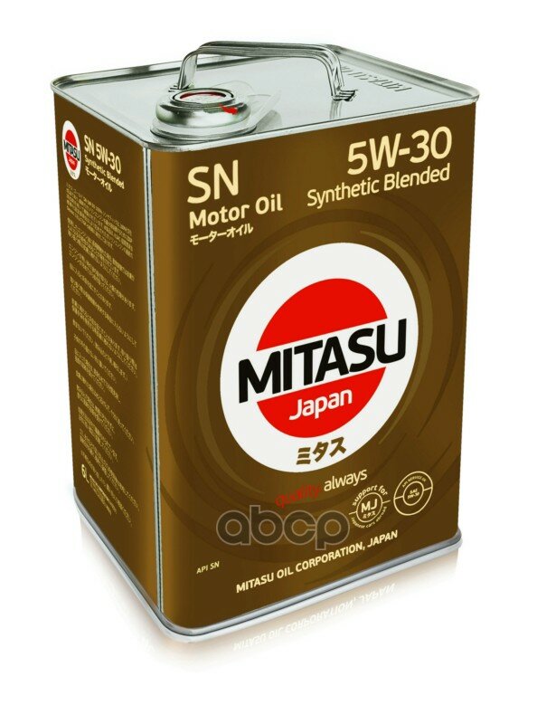 MITASU MITASU 5W30 6L масло моторное MOTOR OIL SN/SP API SN/SP ILSAC GF-6A Synthetic Blended шт.