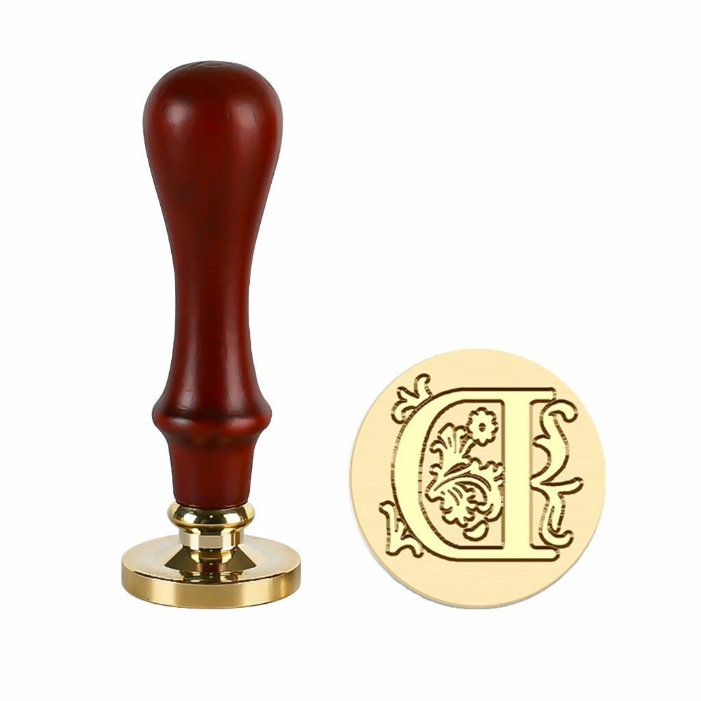 Изысканный набор латунных сургучных печатей с винтажным узором в виде букв английского алфавита на Рождество