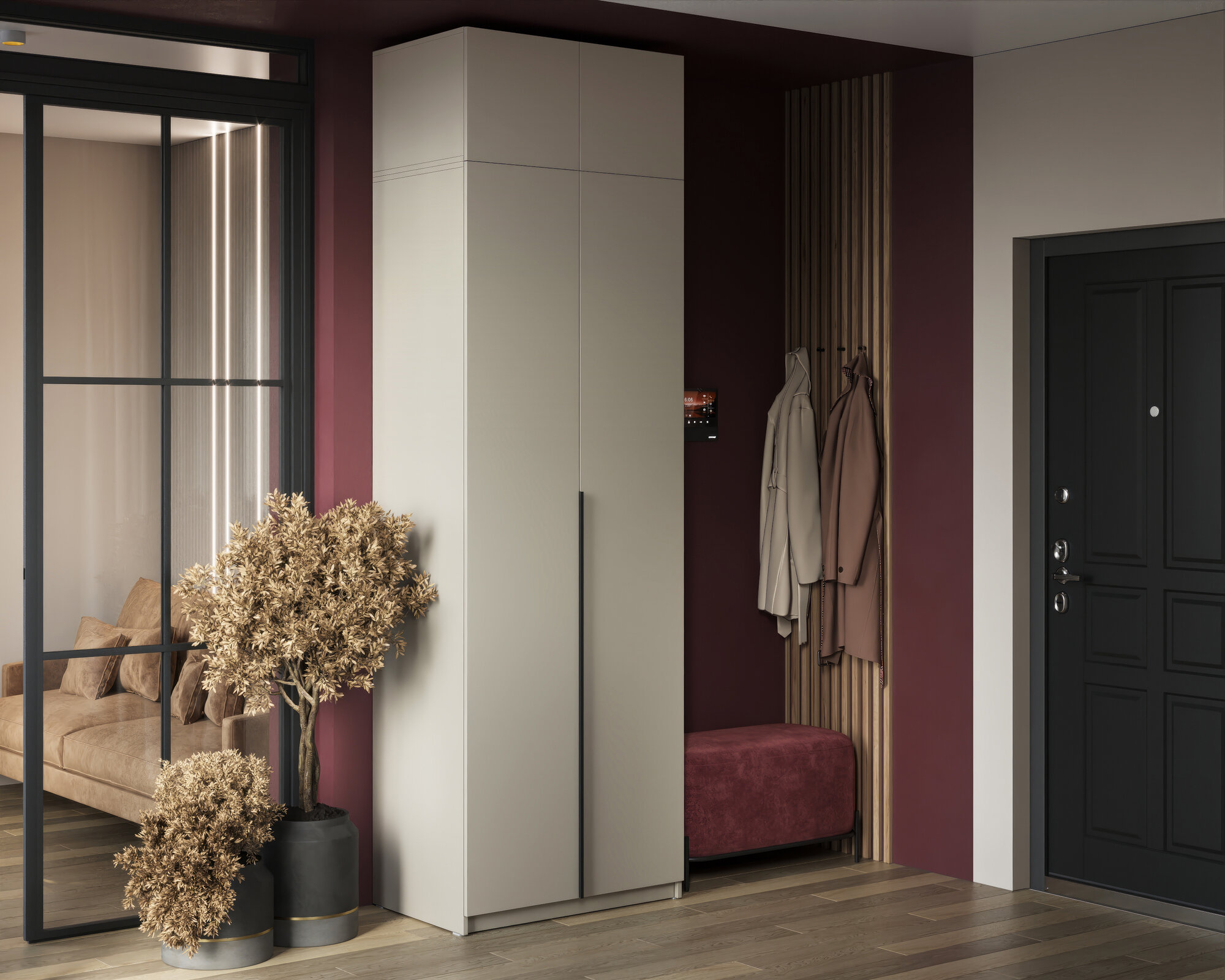 Шкаф Бруно 80 см, с антресолью, кашемир