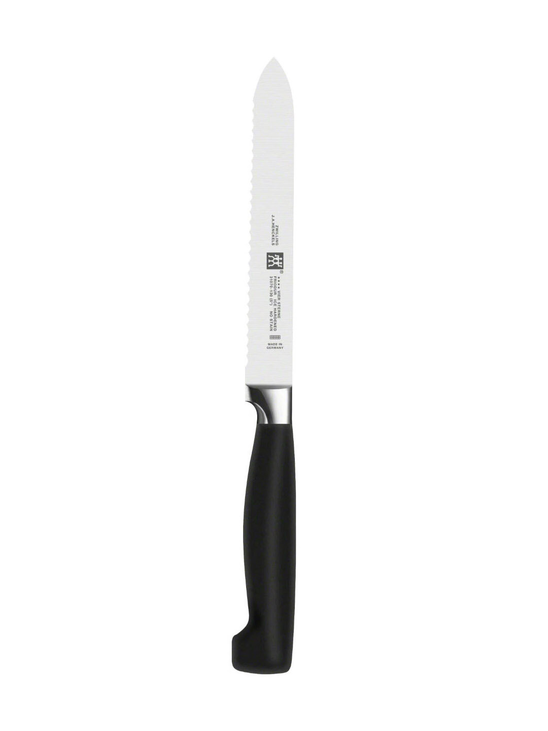 Нож универсальный Zwilling TWIN Four Star, лезвие 13 см, серрейторная заточка