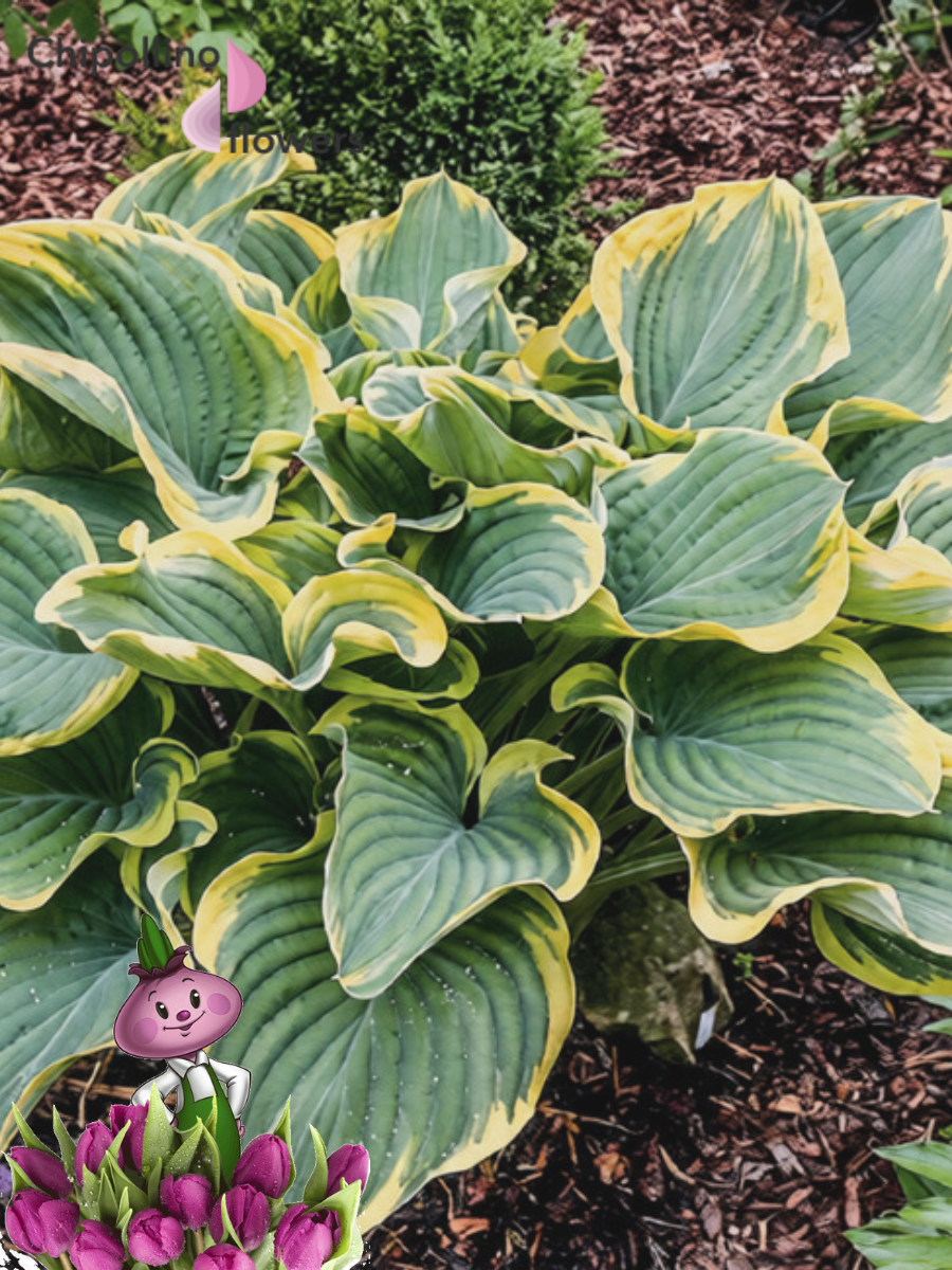 Клубни цветов, chipollino flowers, Хоста SAGAE ( 1 штука )желто-зеленый