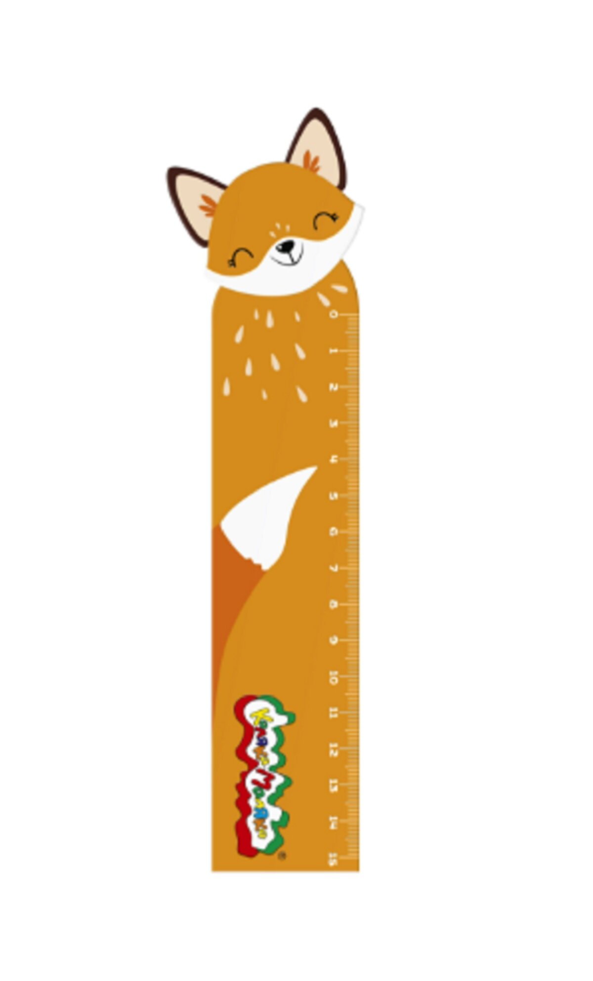 Линейка Каляка-Маляка «зверята», фигурная, деревянная, 15см, европодвес, ассорти 1 шт