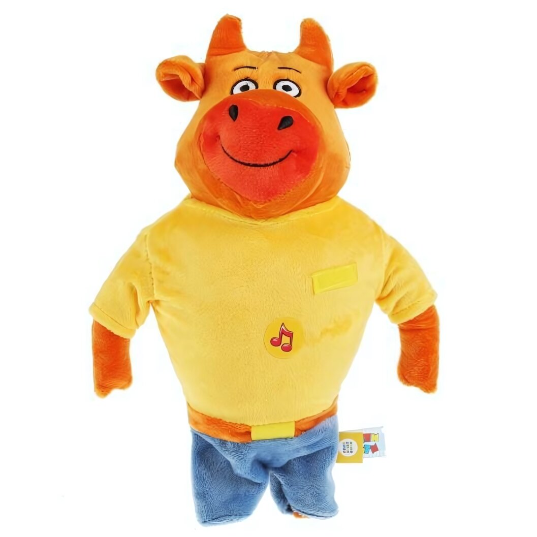 Мягкая игрушка корова 30см с музыкальным чипом, яркий дизайн, для детей от 3 лет