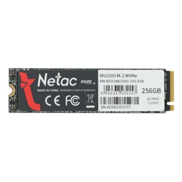 SSD накопитель Netac NV2000 PCIe 3 x4 M.2 2280 NVMe 3D NAND 256GB