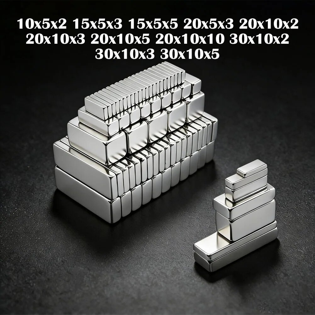 Неодимовые магниты 10x5x2 мм, N35, 20 шт.