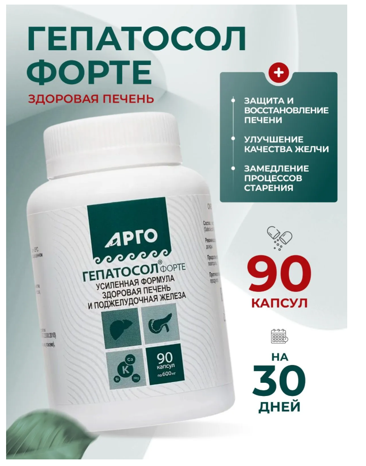 Гепатосол Форте Экстракт солянки холмовой усиленный гепатопротектор для защиты и восстановления печени (арго, Биолит)