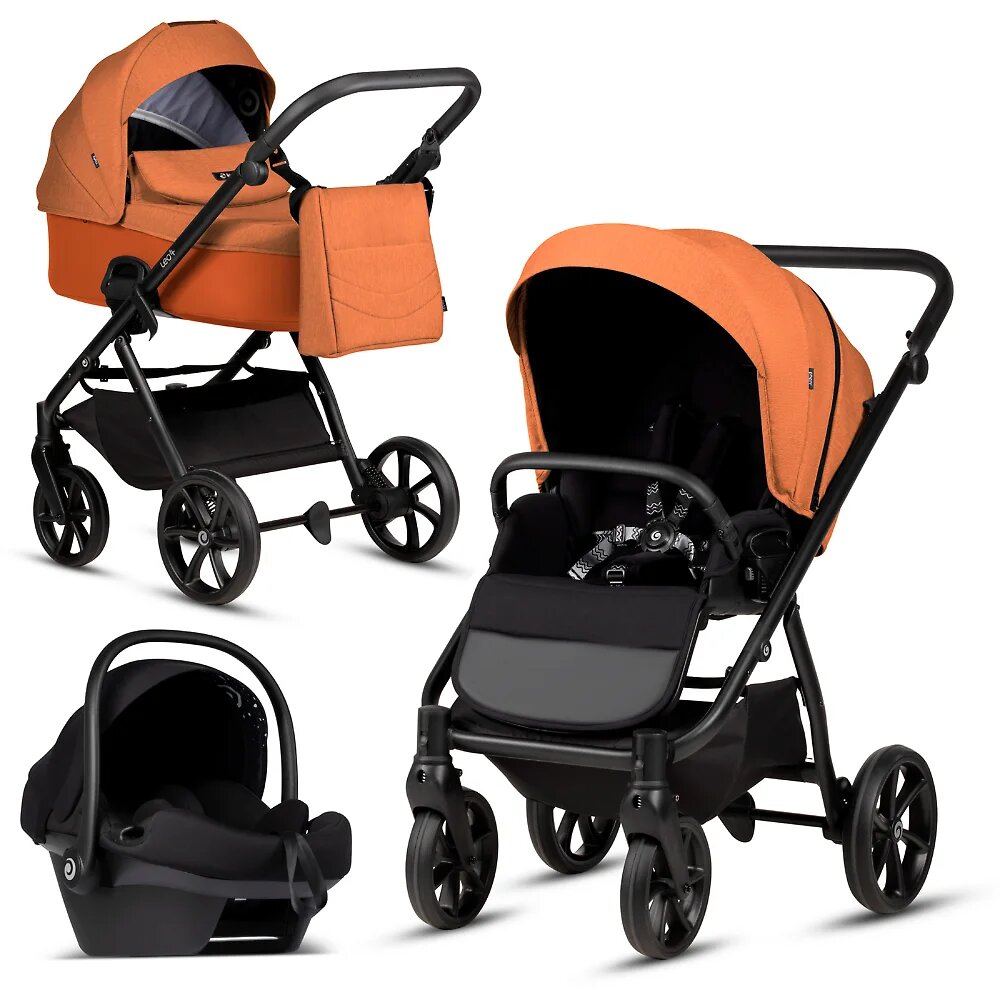 Детская коляска 3в1 Tutis Leo 3+, цвет Orange (Оранжевый)