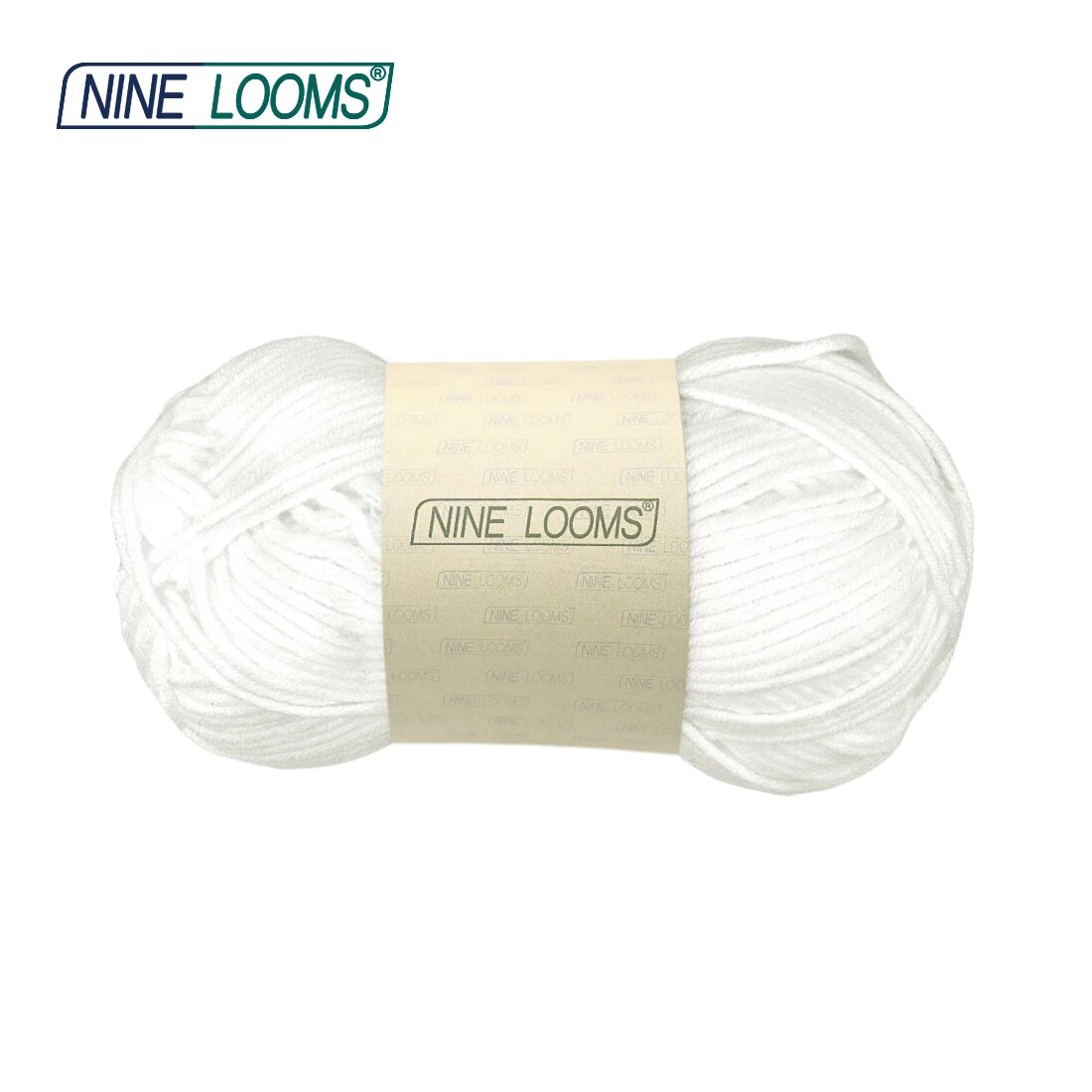NINE LOOMS пряжа акриловая белая 50г (19 White)