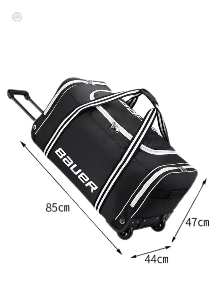 Хоккейный баул Bauer на колесах черный 85x44x47 см с выдвижной ручкой для взрослого