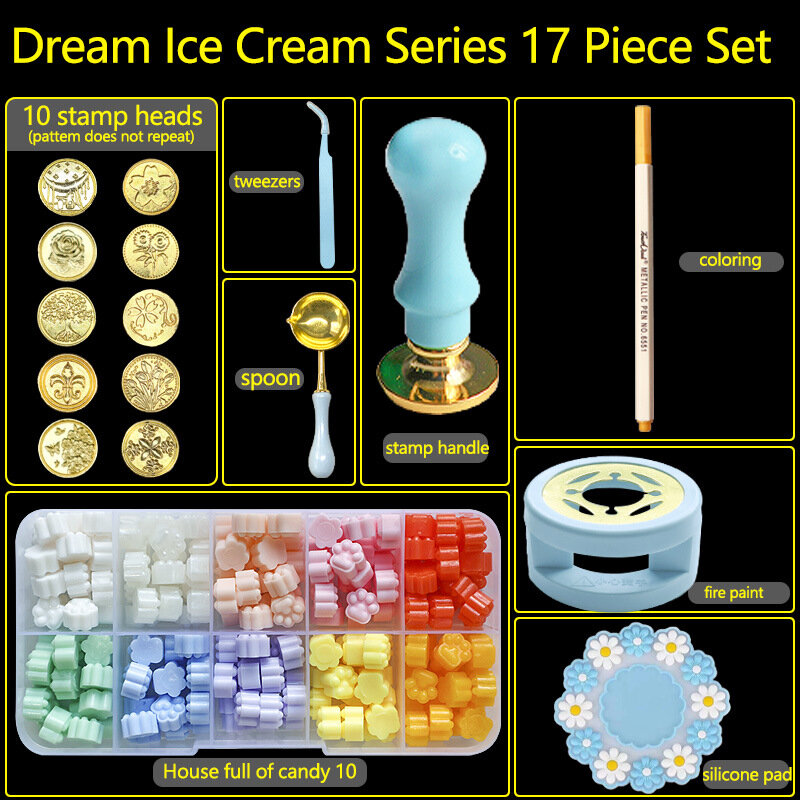 Популярный за рубежом набор для начинающих: полный комплект для изготовления восковых печатей своими руками.