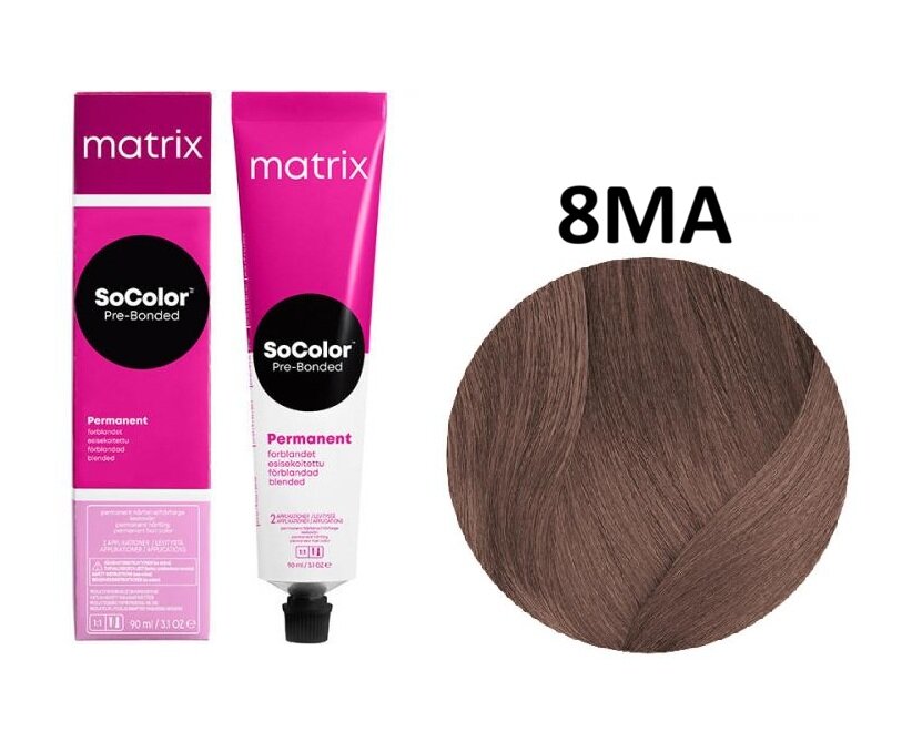 Matrix краска Socolor Pre-Bonded 8MA светлый блондин мокка пепельный 90 мл Матрикс