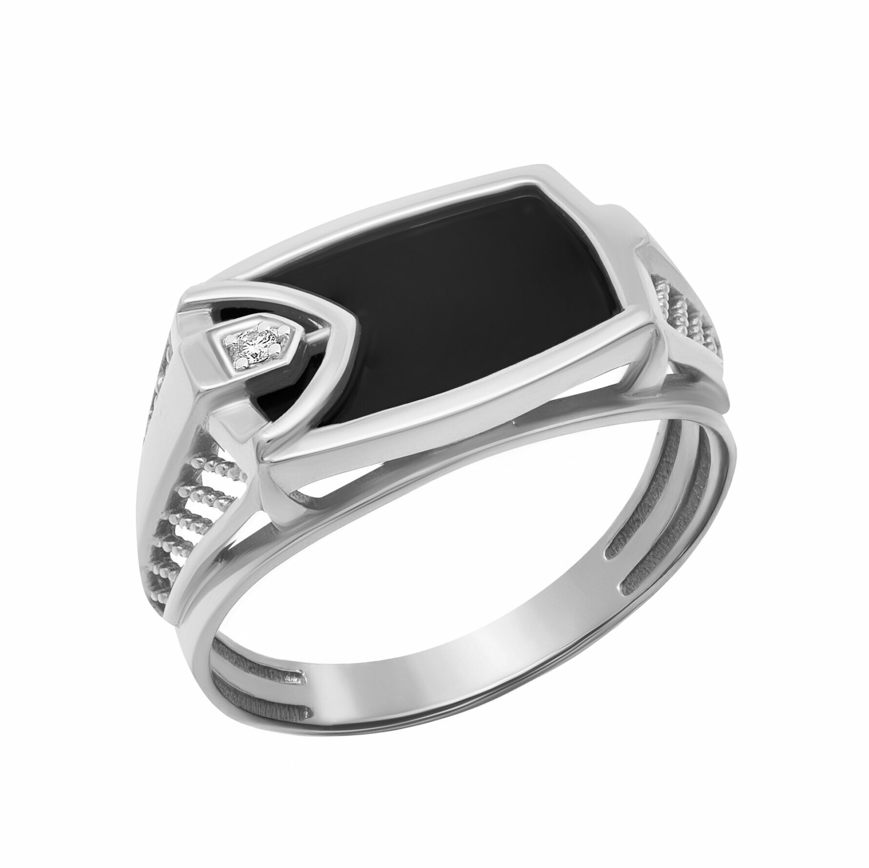 Печатка, серебро, 925 проба, фианит