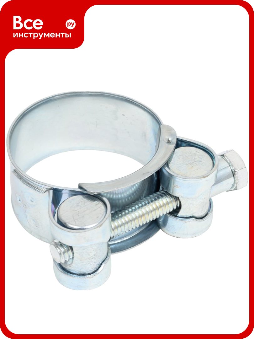 Стальной силовой хомут РемоКолор 32-35 мм 47-6-035, оцинкованная сталь, прочный крепеж для труб и кабелей