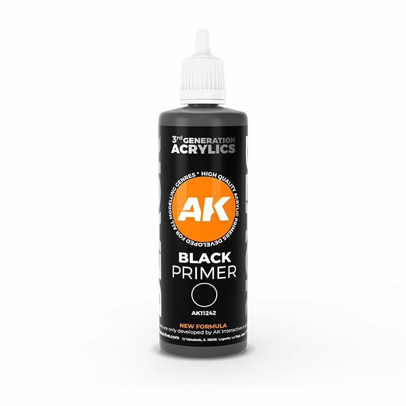 Грунтовка для моделей Чёрная AK Interactive BLACK PRIMER 100 ml