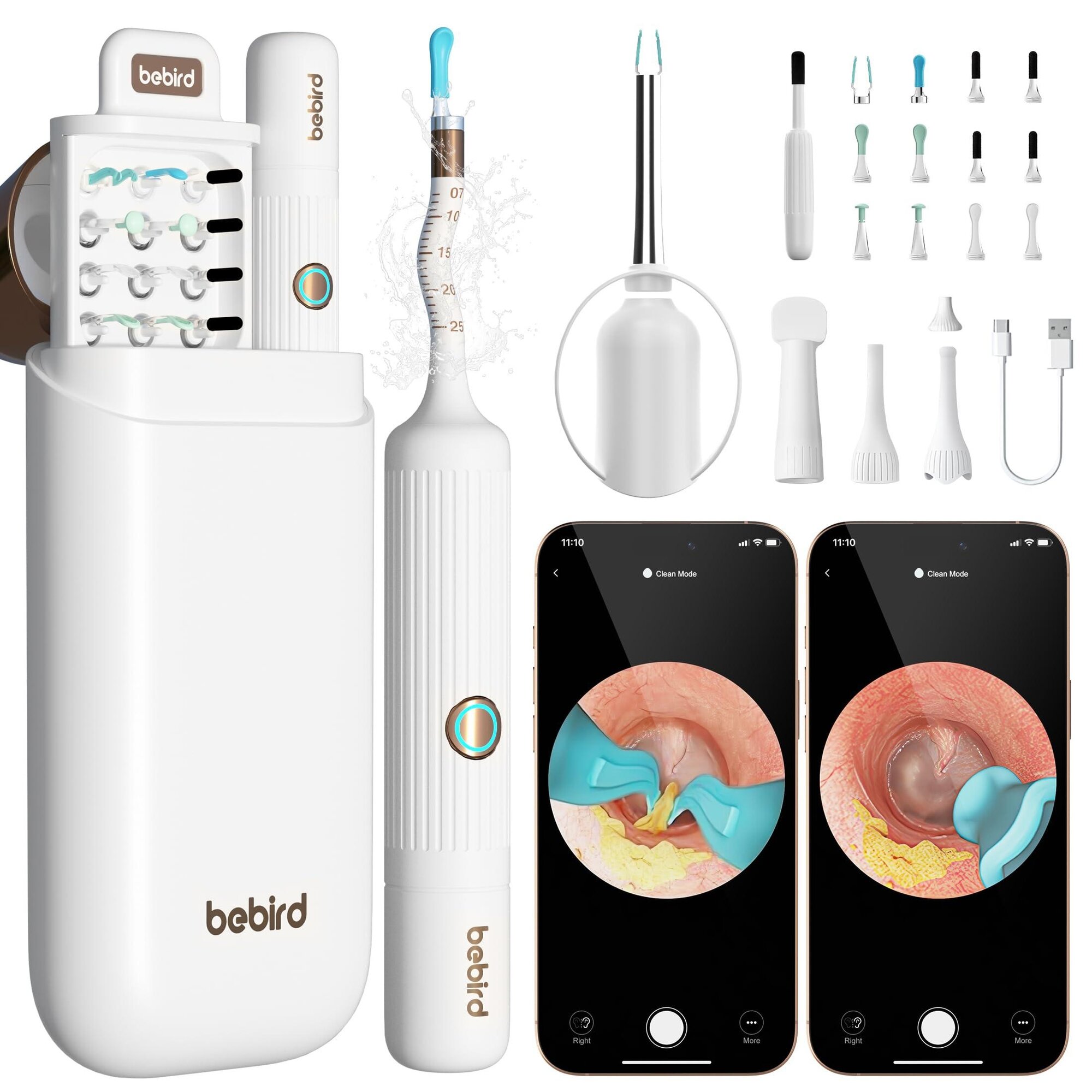 Умная ушная палочка Xiaomi Bebird Bebird 3 Plus EarSight Plus R37R, белая