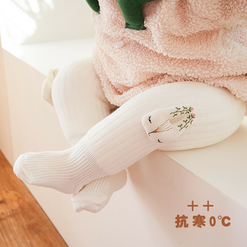 Осенние и зимние утепленные колготки с флисовой подкладкой для детей, теплая верхняя одежда, леггинсы для девочек с бантом.