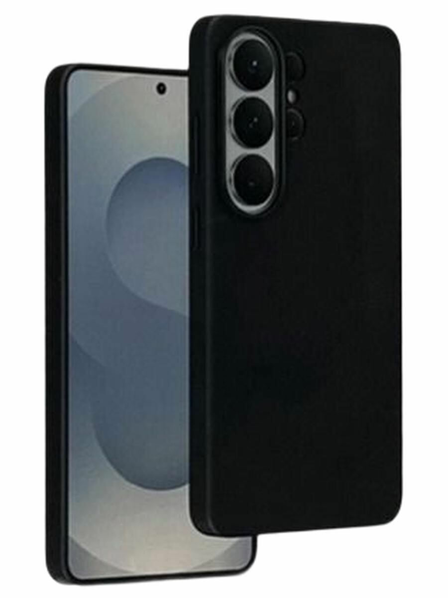 Кожаный чехол накладка для Samsung S26 ULTRA KEEPHONE PEEKABOO c Magsafe, черный.