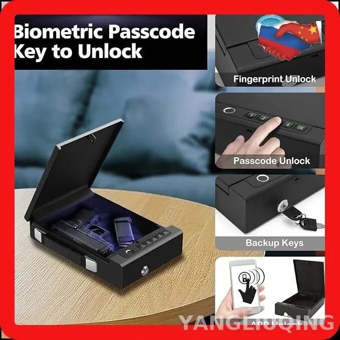 Сейф оружейный Smart Safe Box с биометрическим замком для дома и офиса — фото 1