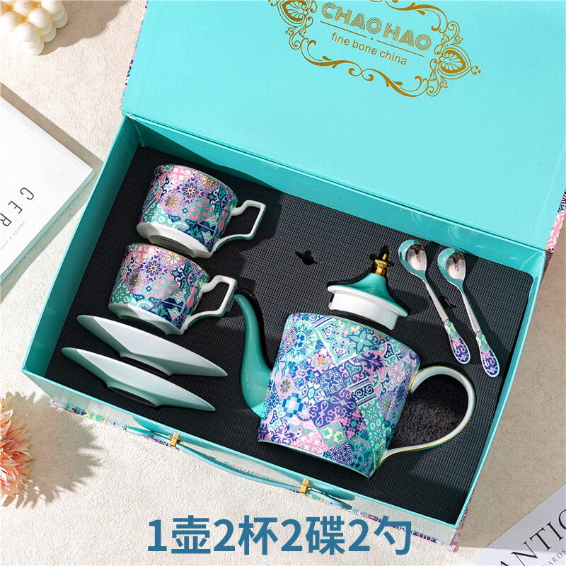 Кофейные чашки из костяного фарфора серии Diji Garden в марокканском стиле, кофейные наборы, наборы для чаепития и цветочного чая, наборы для воды, кофейники.